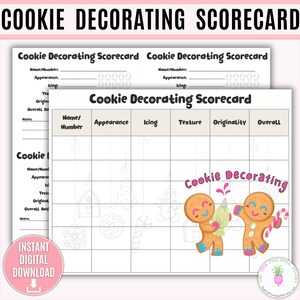 Cookie Decorating Contest Scorecard Printable, Cookie Decoration Party ...