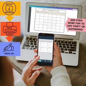 Cheese Tasting Scorecard Printable Template, Party Food Tasting Game ...