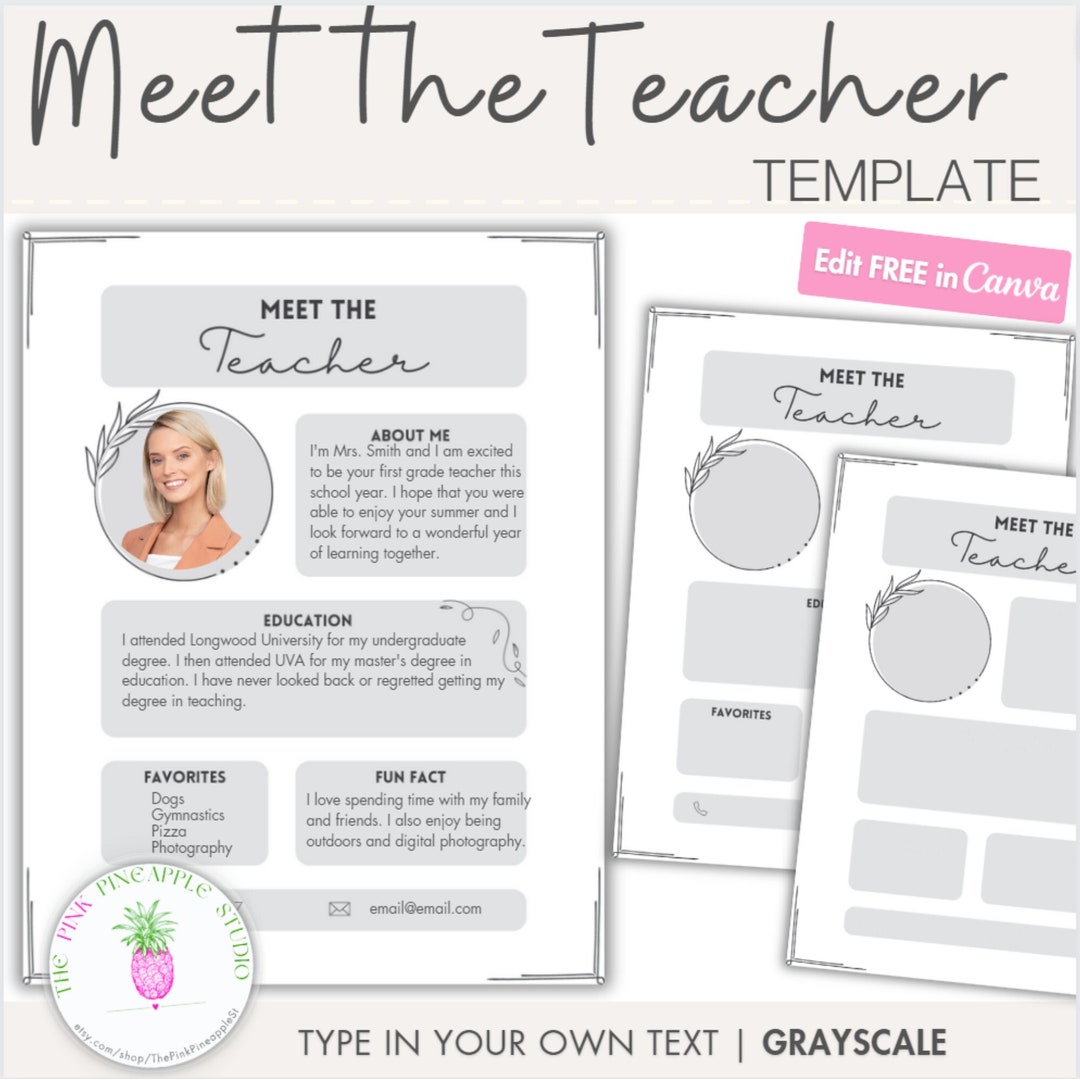 Meet the Teacher Editable Template Printable Classroom - Etsy