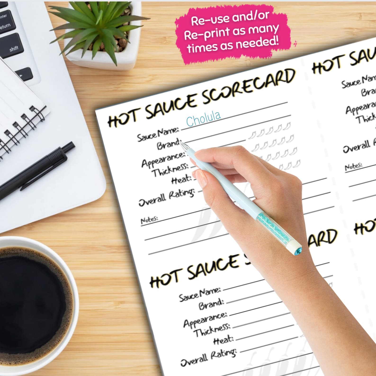 Hot Sauce Tasting Scorecard Printable Template, Hot Sauce Party Food ...