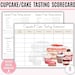 Cupcake Cake Tasting Scorecard Printable Template, Bakeoff, Tasting ...