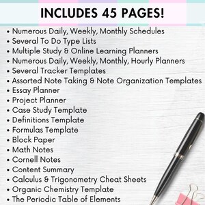 Student Academic Planner Printable Bundle, Student Organizer, College Planner, School Planner ...