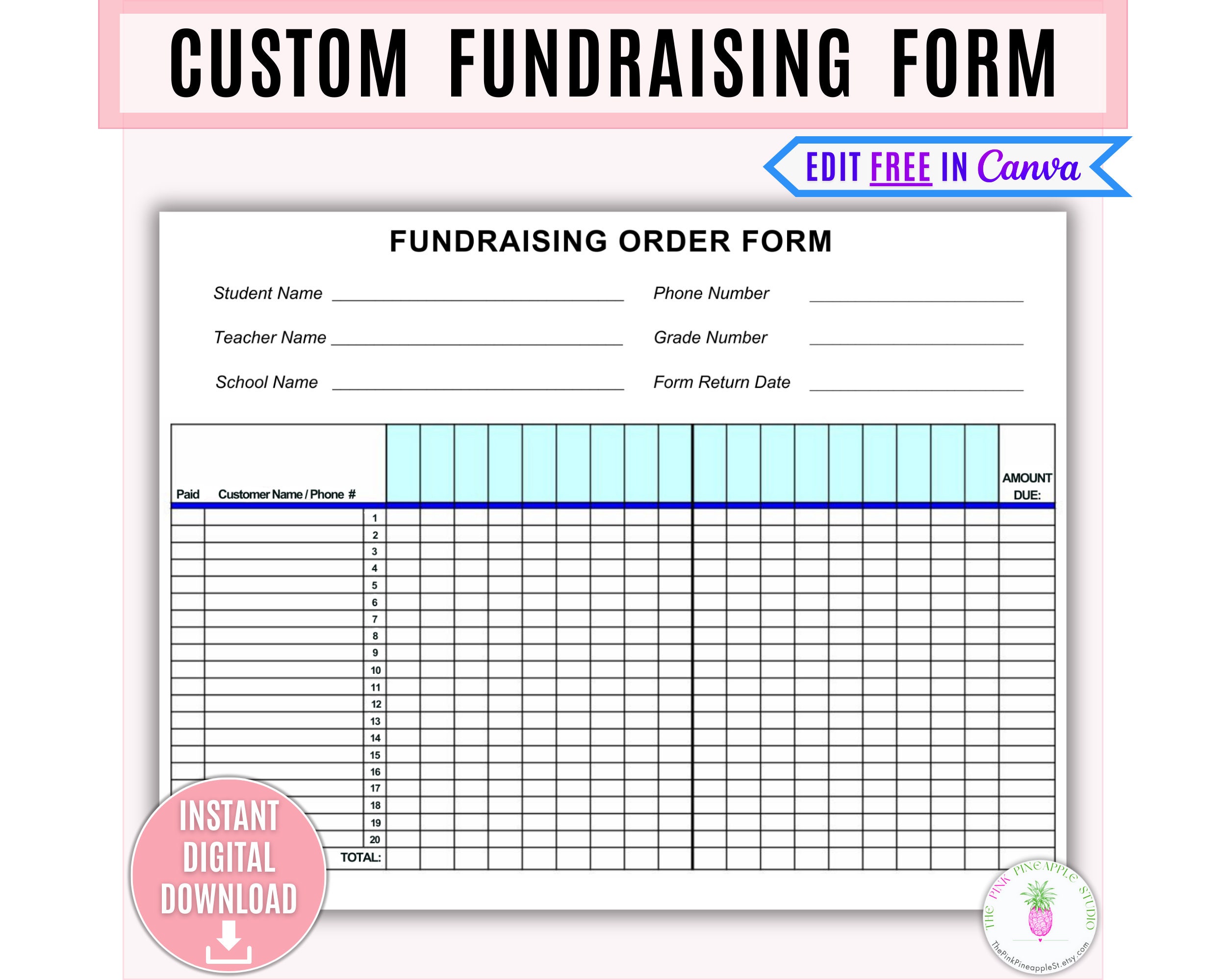 Excel Template Order Form