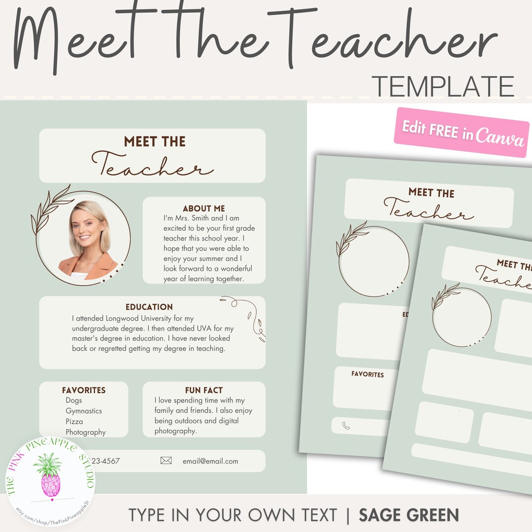 Meet The Teacher Editable Template Printable Classroom - Etsy México