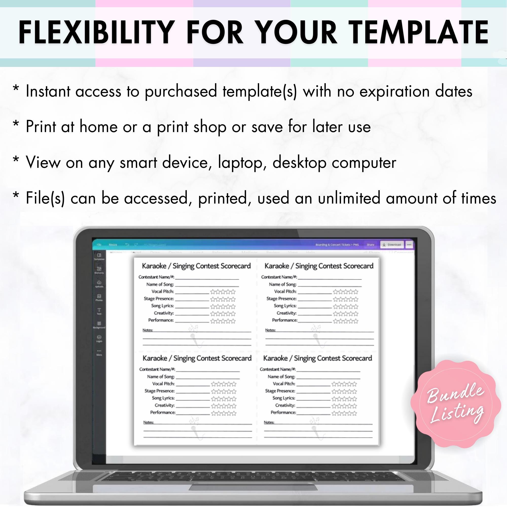 Karaoke Singing Contest Scorecard Printables, Talent Show Judging ...