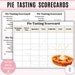 Pie Tasting Scorecard, Pie Contest, Pie Scoresheet, Reunion Party ...
