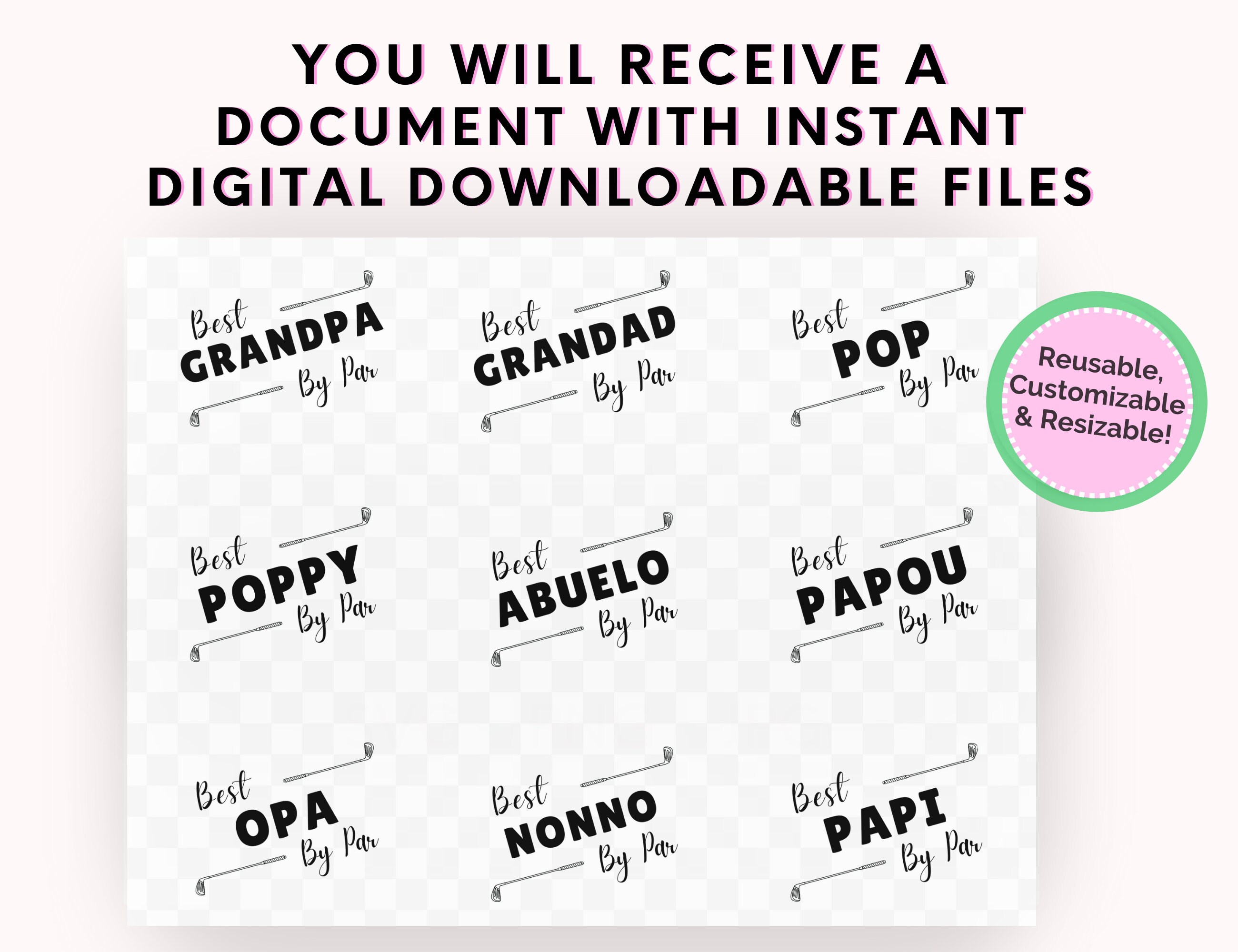 Grandfather Golf Download, Grandparents Day, Birthday, Custom Gift ...