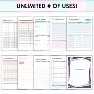 Homeschool Teacher Planner Printable Bundle, Home School Planner ...
