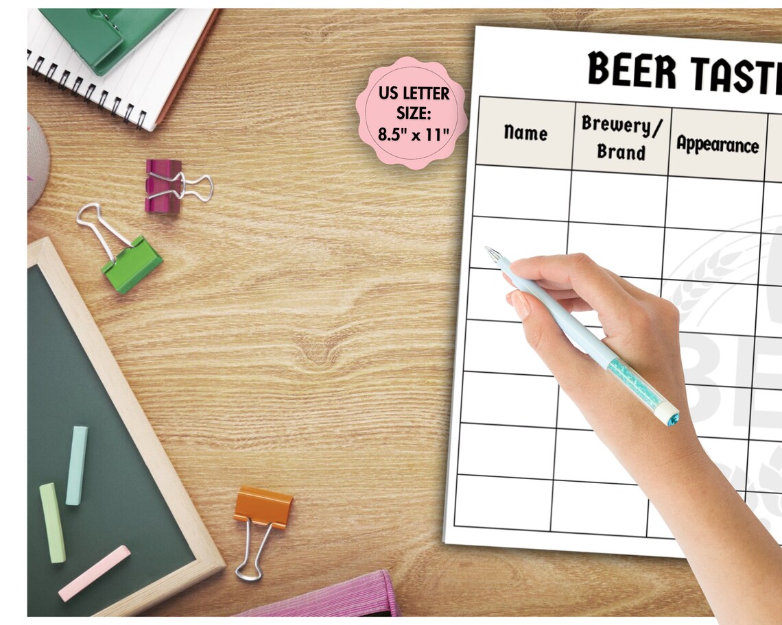 Beer Tasting Scorecard Printable Template, Beer Party Food Tasting Game ...
