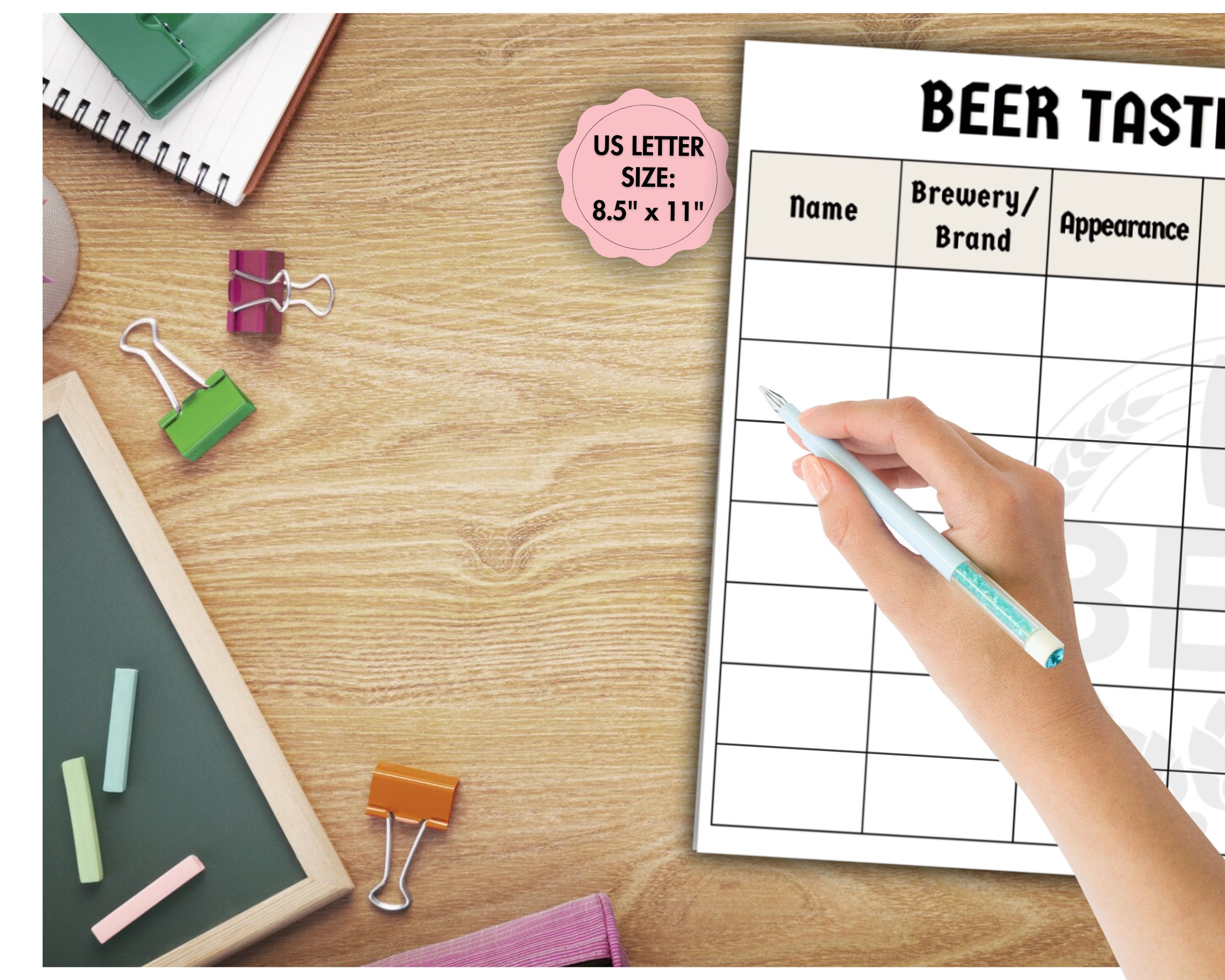 Beer Tasting Scorecard Printable Template, Beer Party Food Tasting Game ...