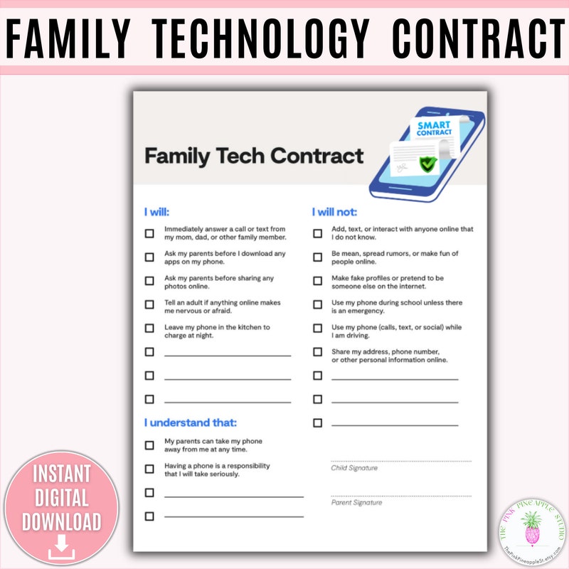 Family Contract - Etsy