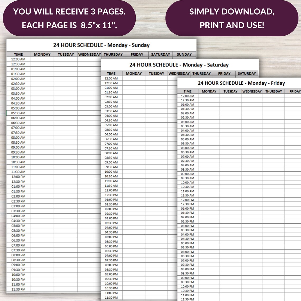 Weekly Schedule Template Printable, Homeschool Schedule, Work Schedule ...