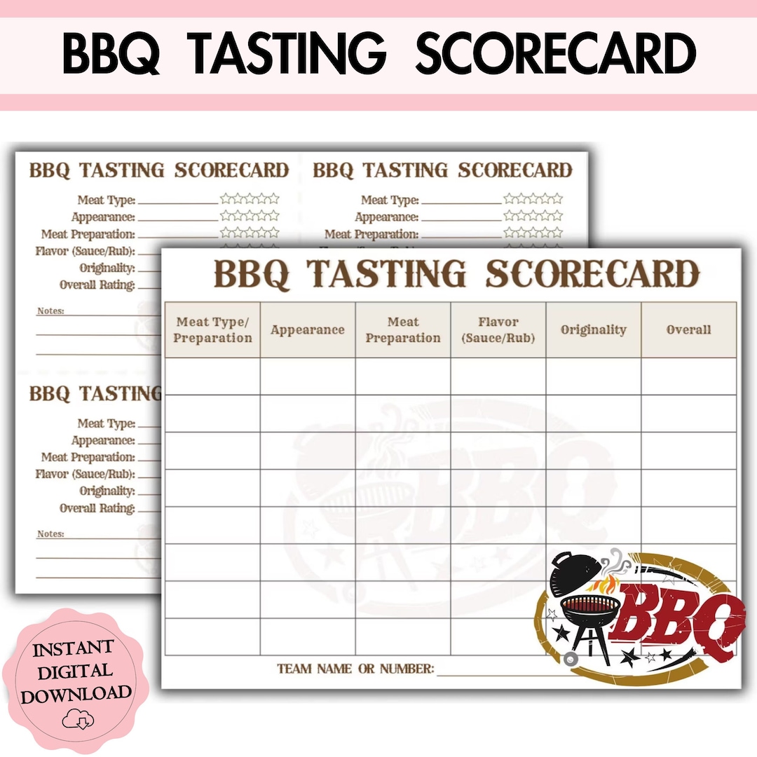 BBQ Tasting Scorecard Printable Template Barbecue Cookoff - Etsy Australia BBQ Tasting Scorecard Printable Template Barbecue Cookoff - Etsy Australia