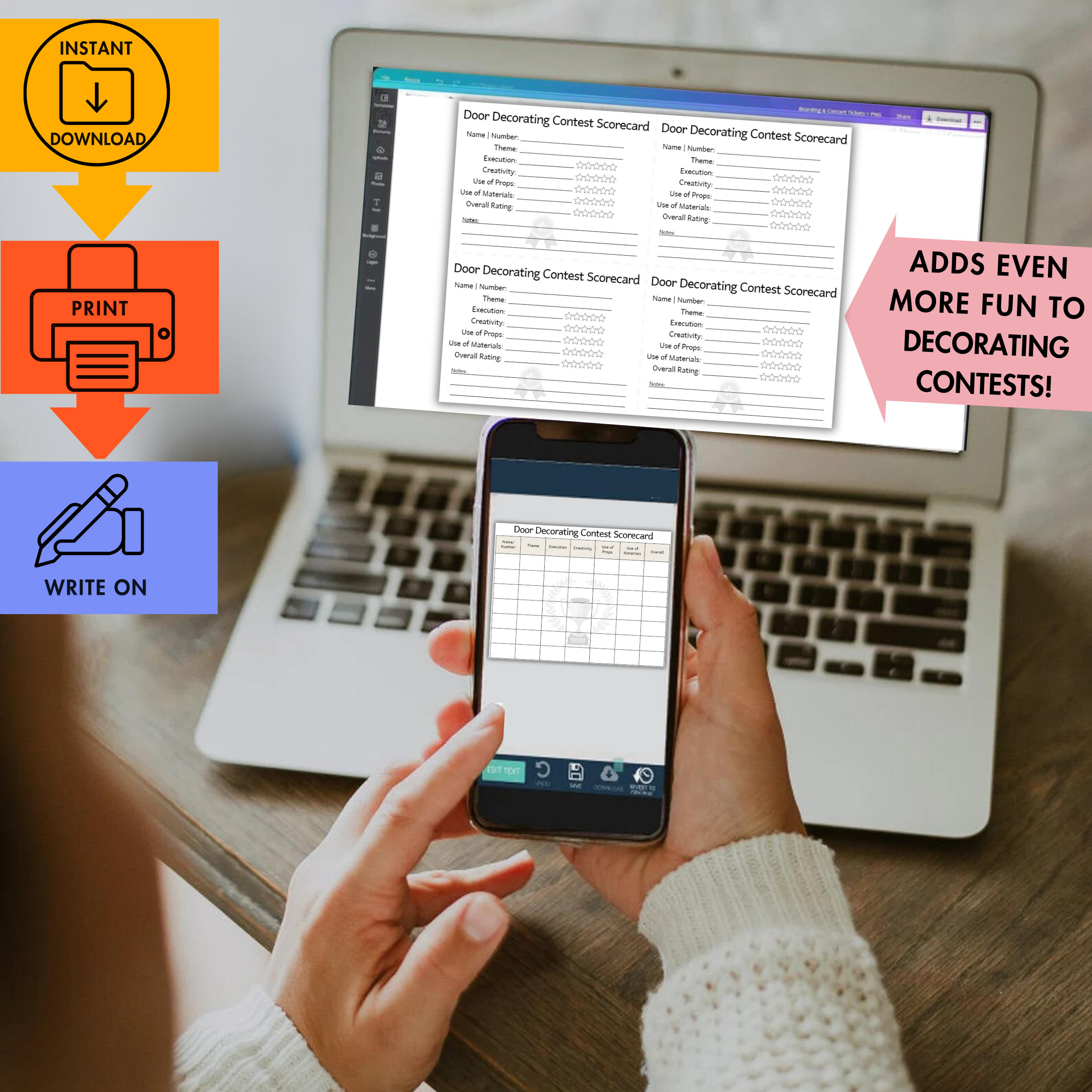 Door Decorating Contest Scorecard Printable, Door Contest, Door ...