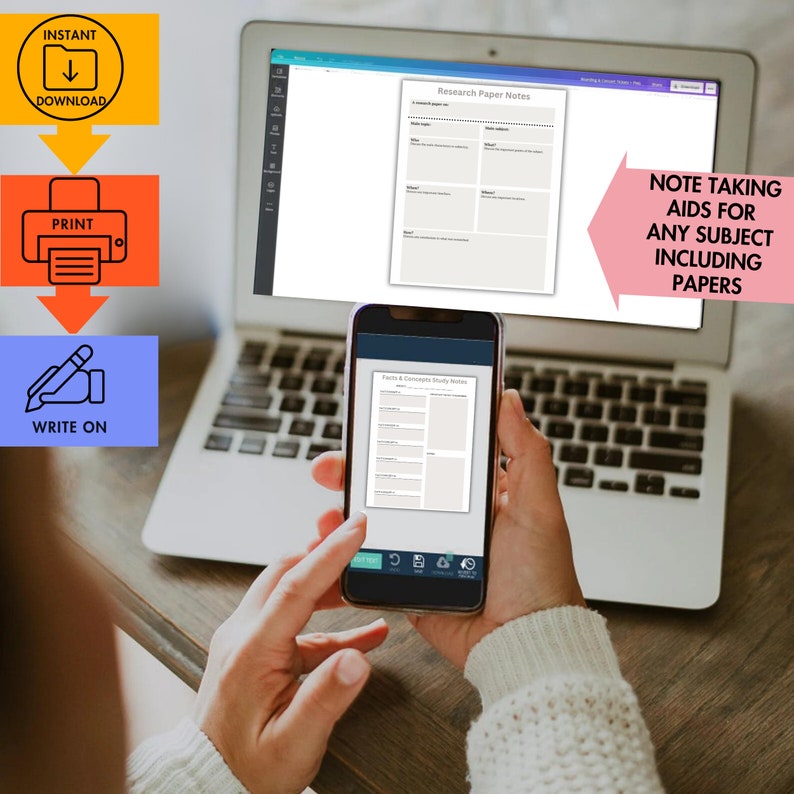 Study Notes Printable Bundle, Student Study Guides, Lecture Study Notes ...