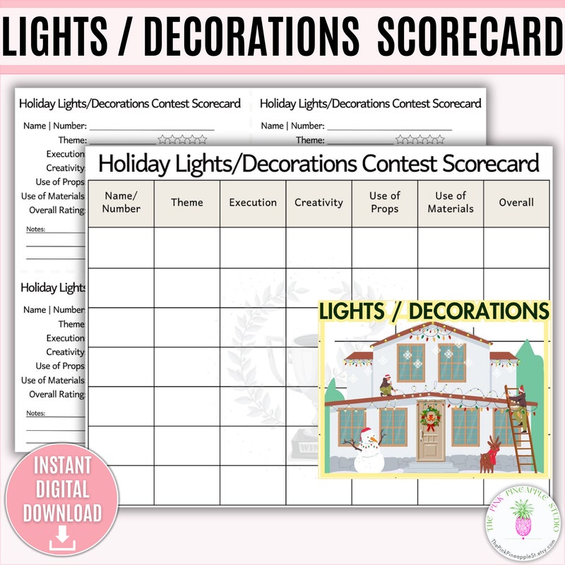 Christmas Decorating Contest Score Sheet - Etsy