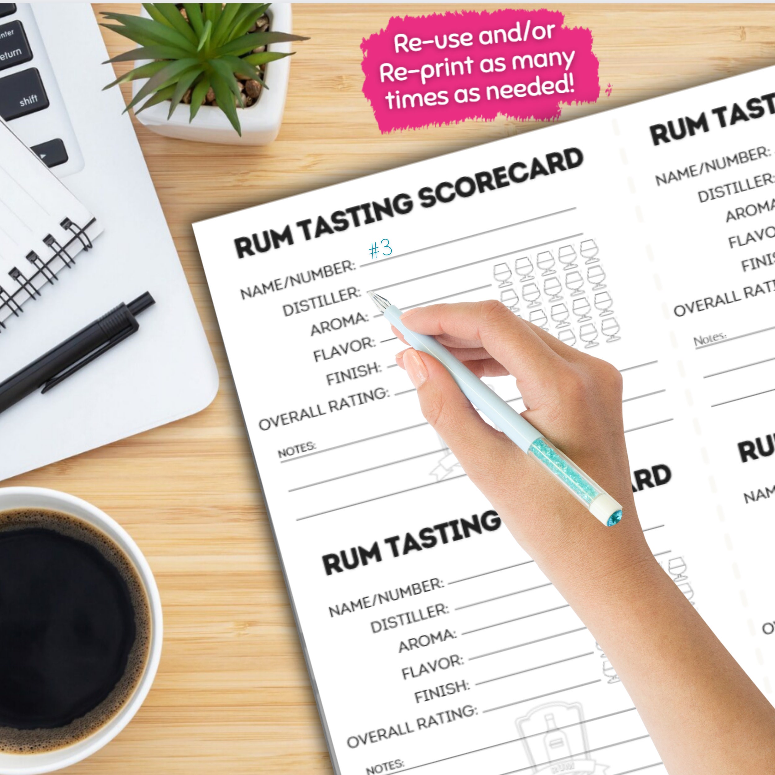 Rum Tasting Scorecard Printable, Rum Party, Rum Flight, Rum Evaluation ...