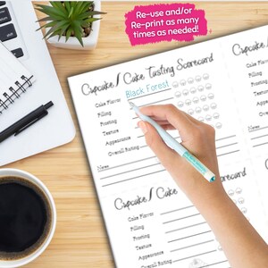 Cupcake Cake Tasting Scorecard Printable Template, Bakeoff, Tasting ...