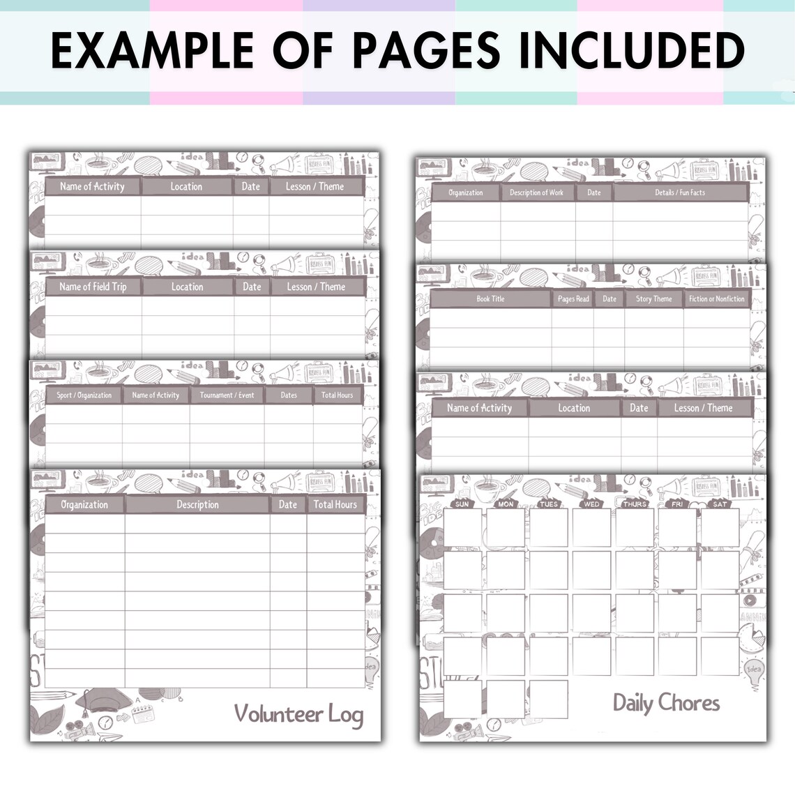 Homeschool Student Portfolio Printable Bundle, Student Portfolio, High ...