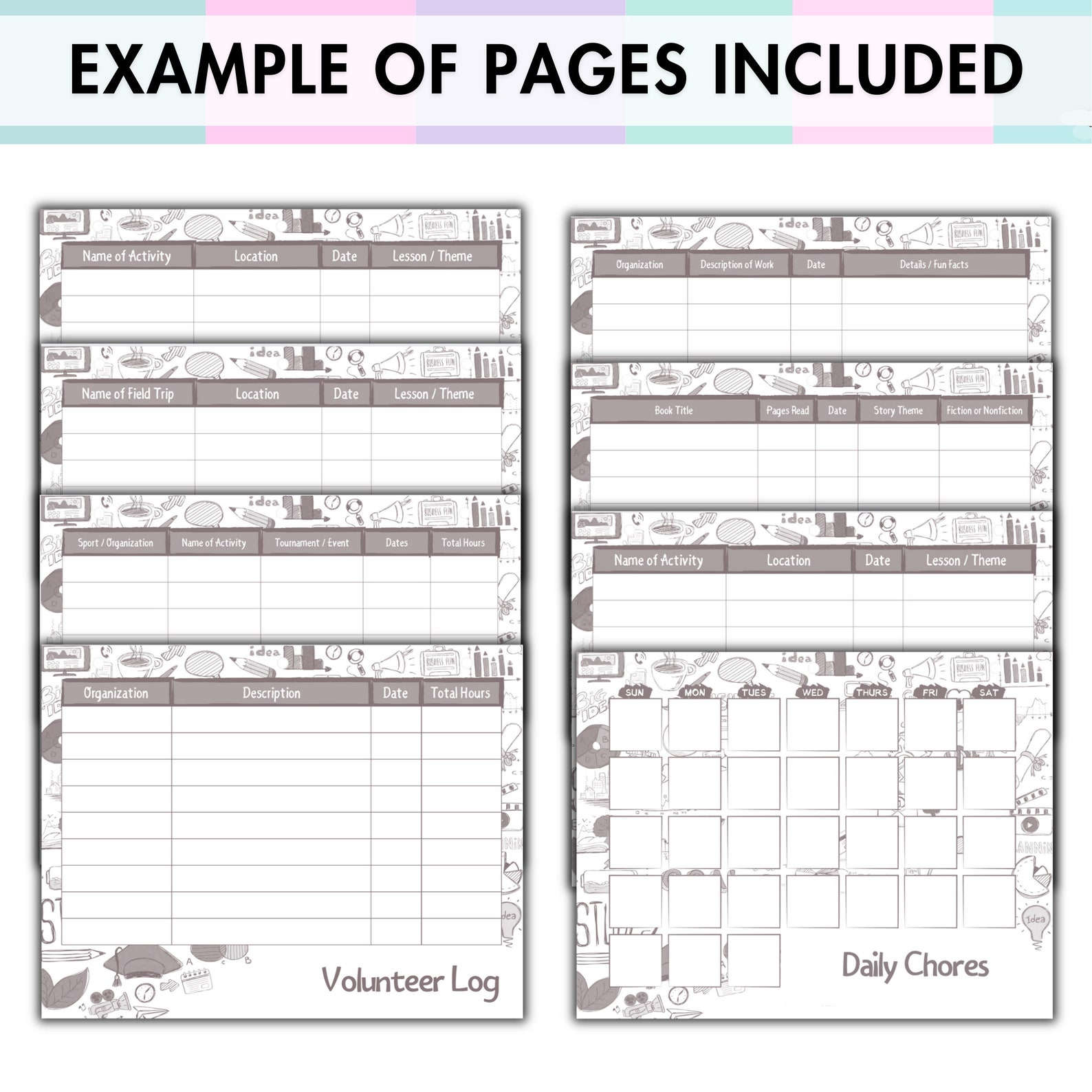 Homeschool Student Portfolio Printable Bundle, Student Portfolio, High ...