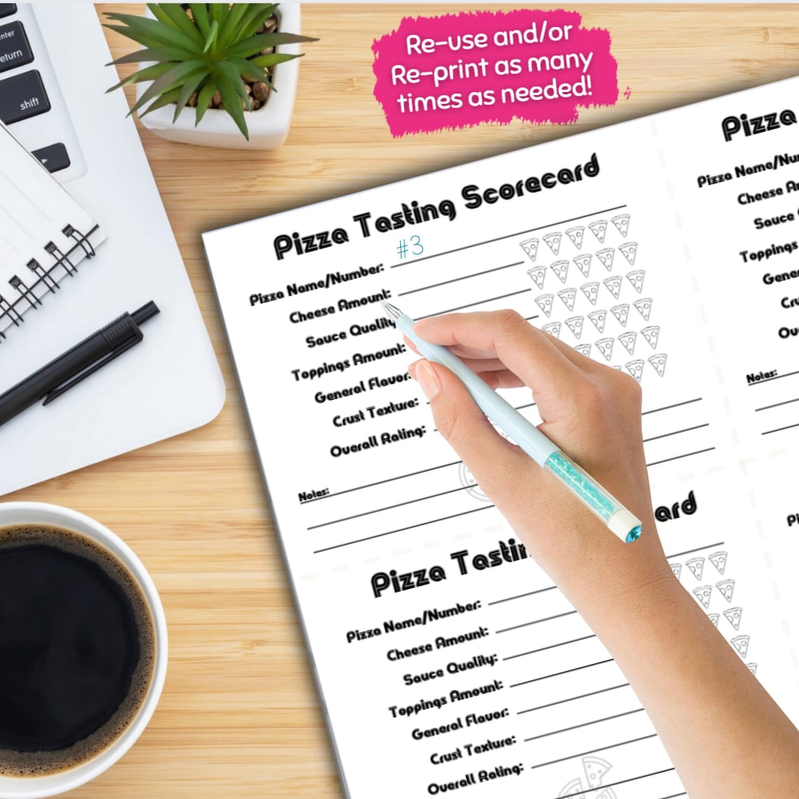 Pizza Tasting Scorecard Printable Template, Party Food Tasting Game ...