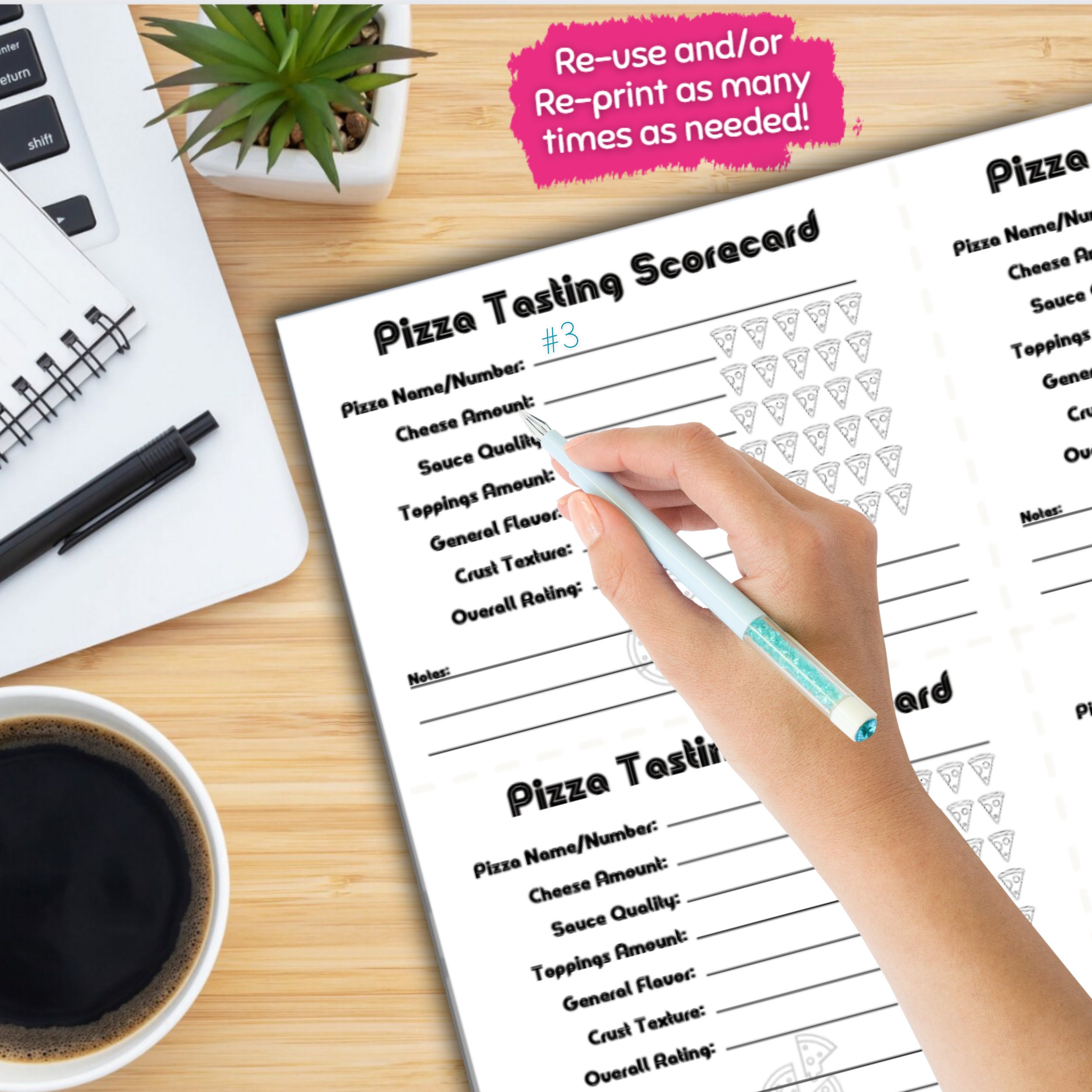 Pizza Tasting Scorecard Printable Template, Party Food Tasting Game ...