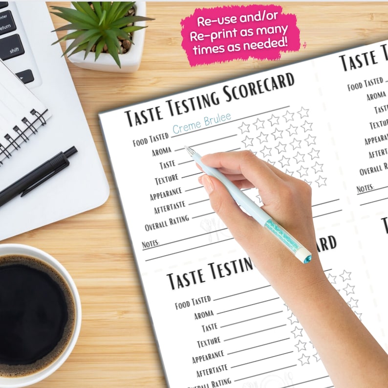 Taste Testing Scorecard Printable, Cookoff, Tasting Party, Taste Test ...