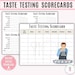 Taste Testing Scorecard Printable, Cookoff, Tasting Party, Taste Test ...