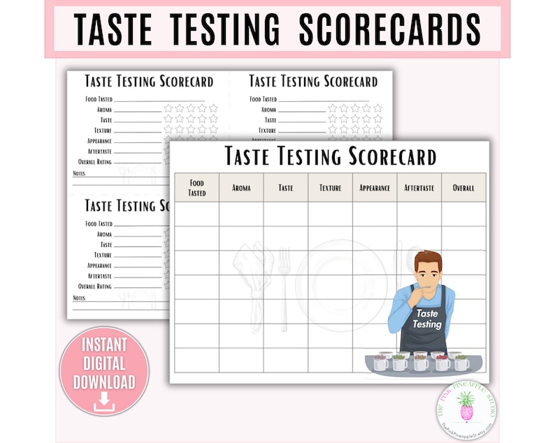 Taste Testing Scorecard Printable, Cookoff, Tasting Party, Taste Test ...