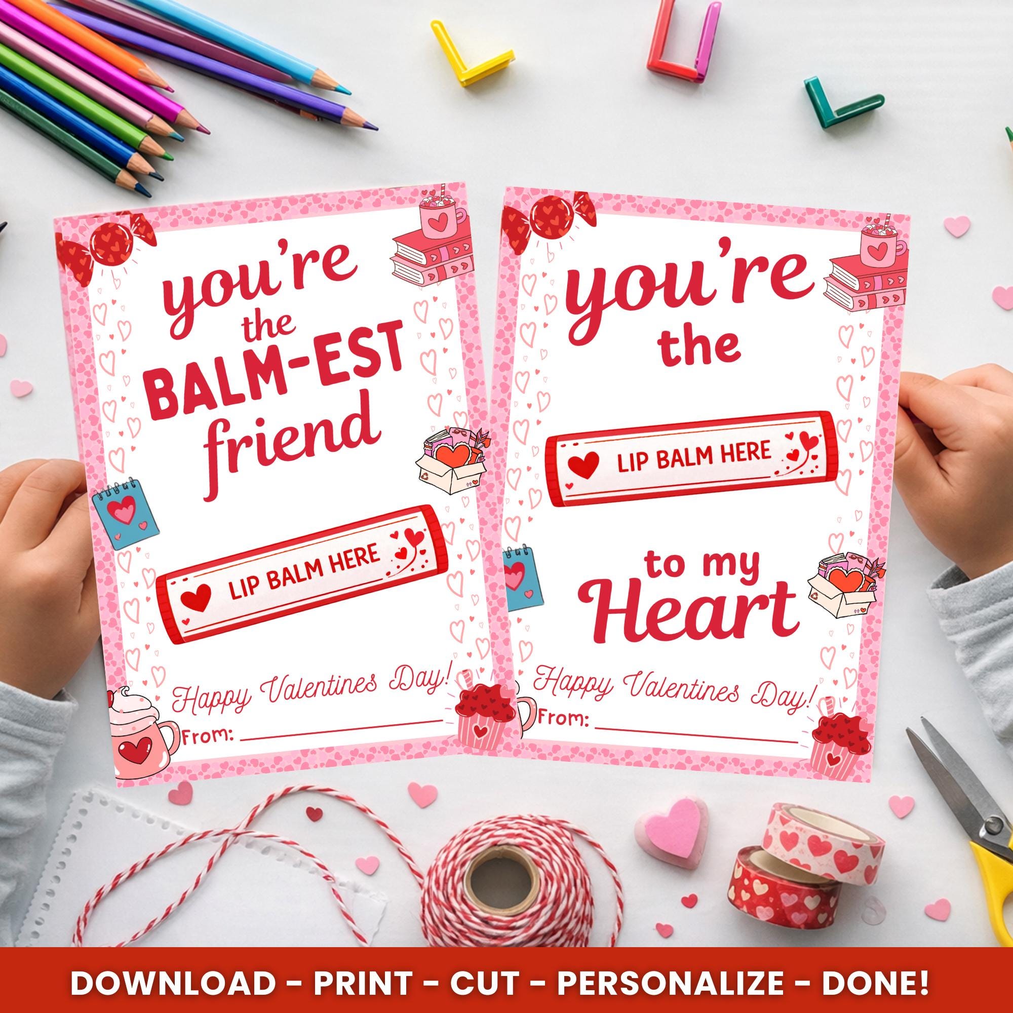 Printable Kids Classroom DIY Lip Balm and Chapstick for Valentine's Day ...