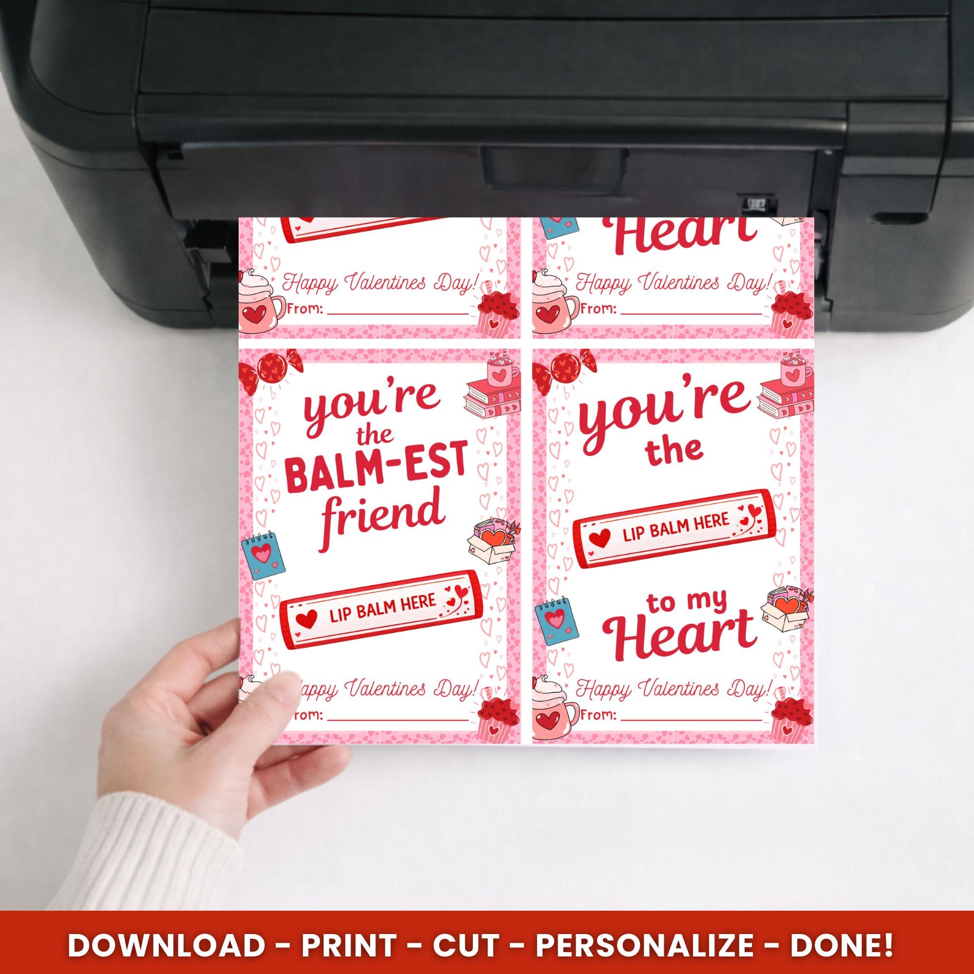 Printable Kids Classroom DIY Lip Balm and Chapstick for Valentine's Day ...