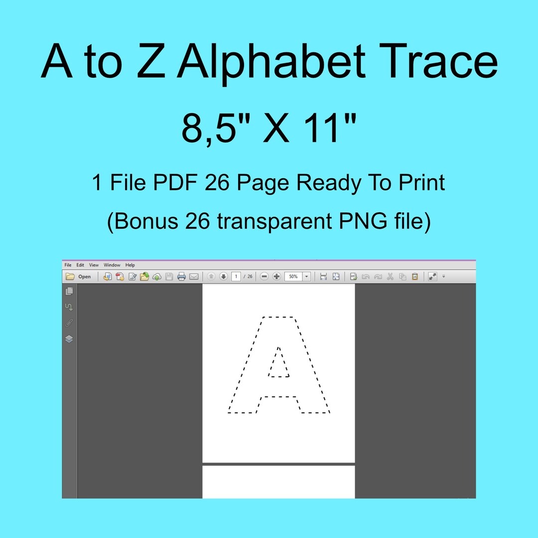 A Z Alphabet Tracing ABC Tracing Alphabet A-Z Learn to - Etsy