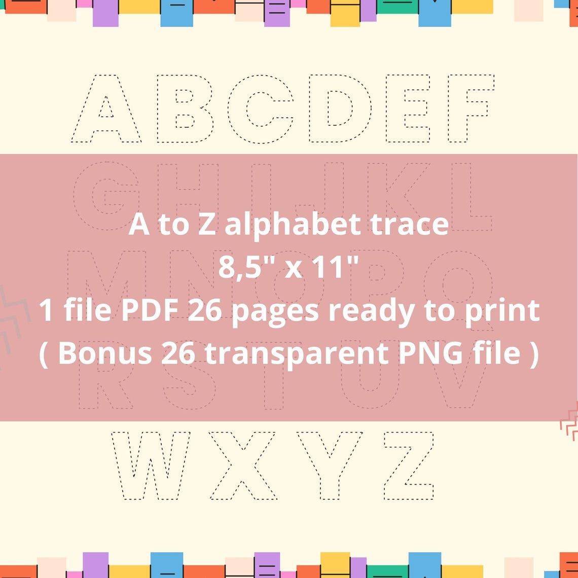 A - Z Alphabet Tracing, ABC Tracing, Alphabet, A-Z, Learn to Write ...