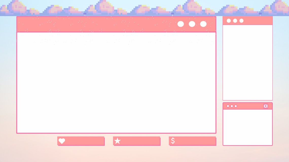 Pastel Sunset Stream Overlay Pack | Pixel Sunset Overlay | Live ...