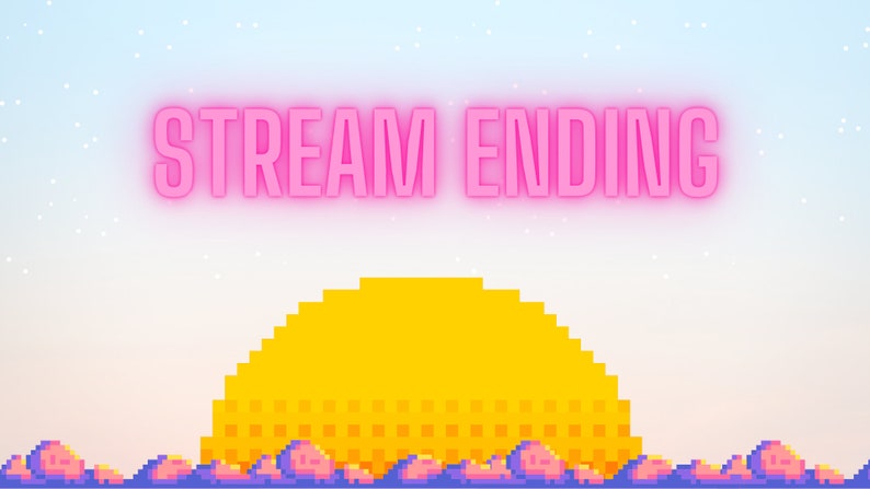 Pastel Sunset Stream Overlay Pack | Pixel Sunset Overlay | Live ...