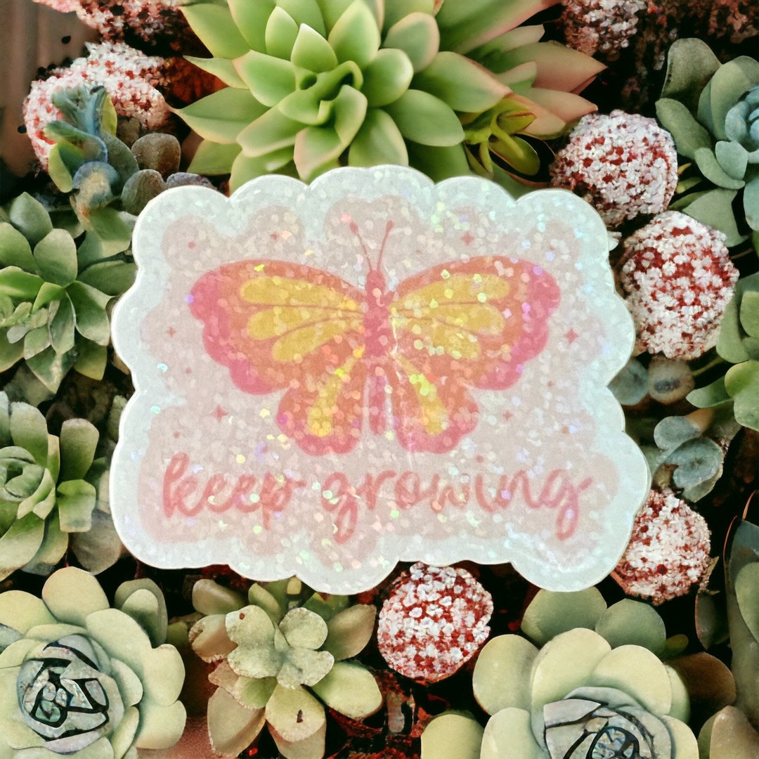 Holographic Sticker Keep Growing - Etsy