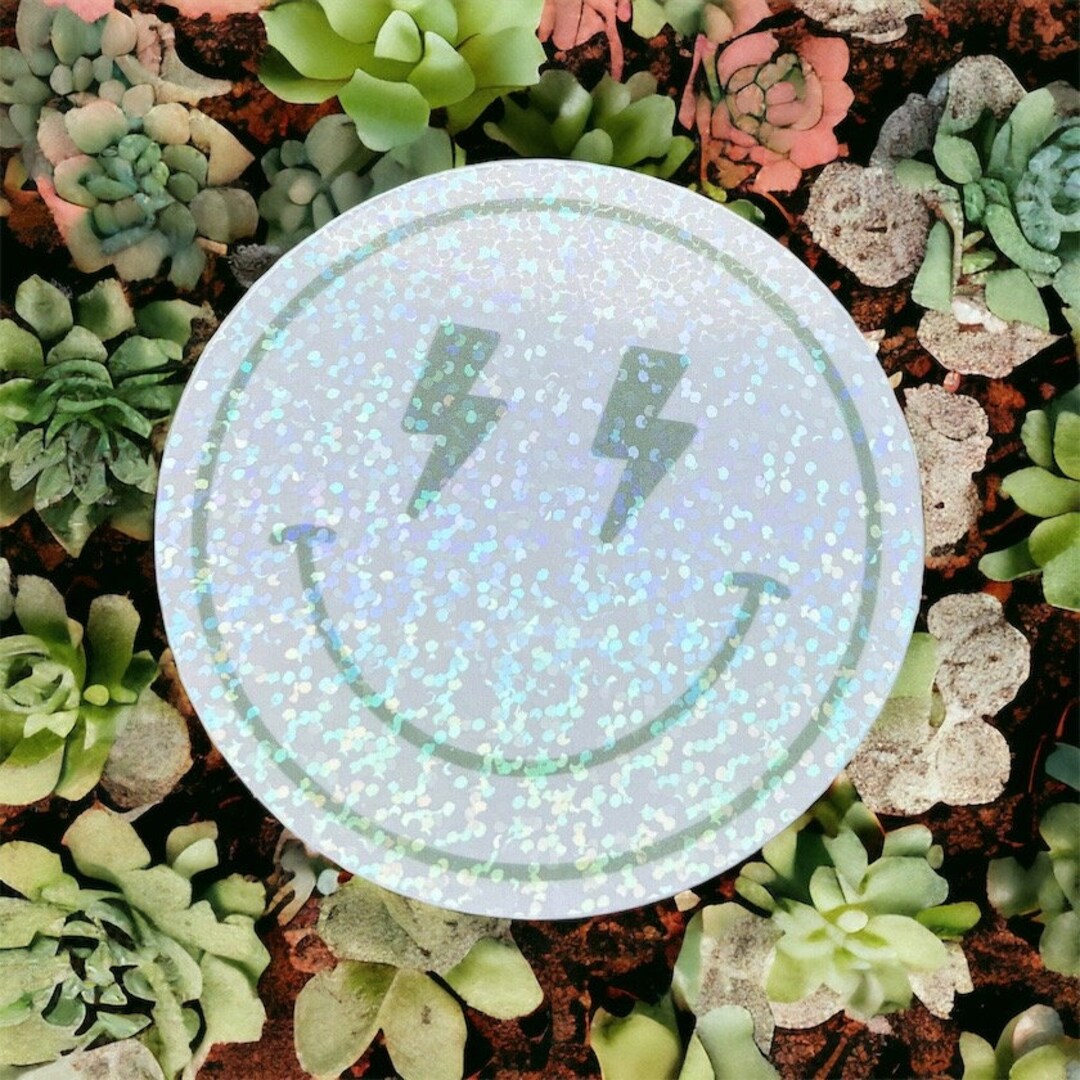 Happy Face Sticker Holographic - Etsy