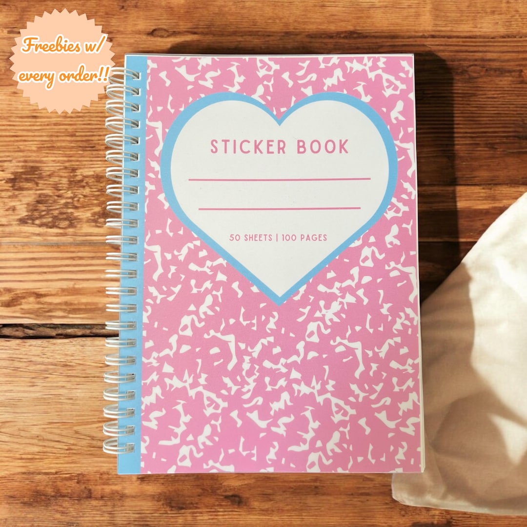 Reusable Retro Y2K Pink Sticker Book - Sticker Collecting Book 100 ...