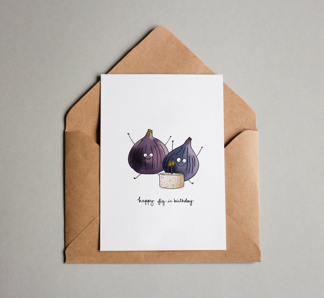 Happy Fig-in Birthday Greeting Card - Etsy