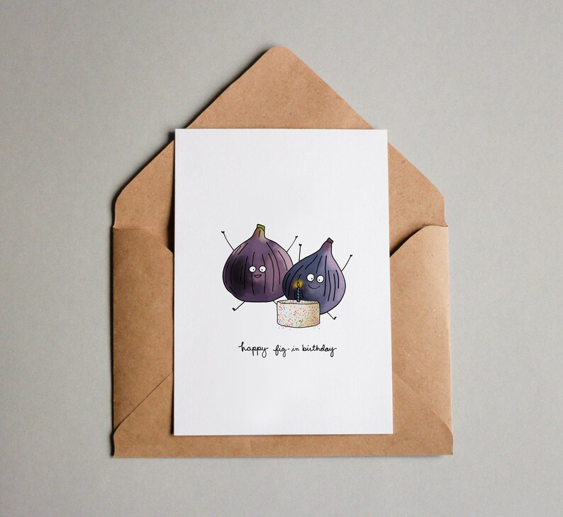 Happy Fig-in Birthday Greeting Card - Etsy