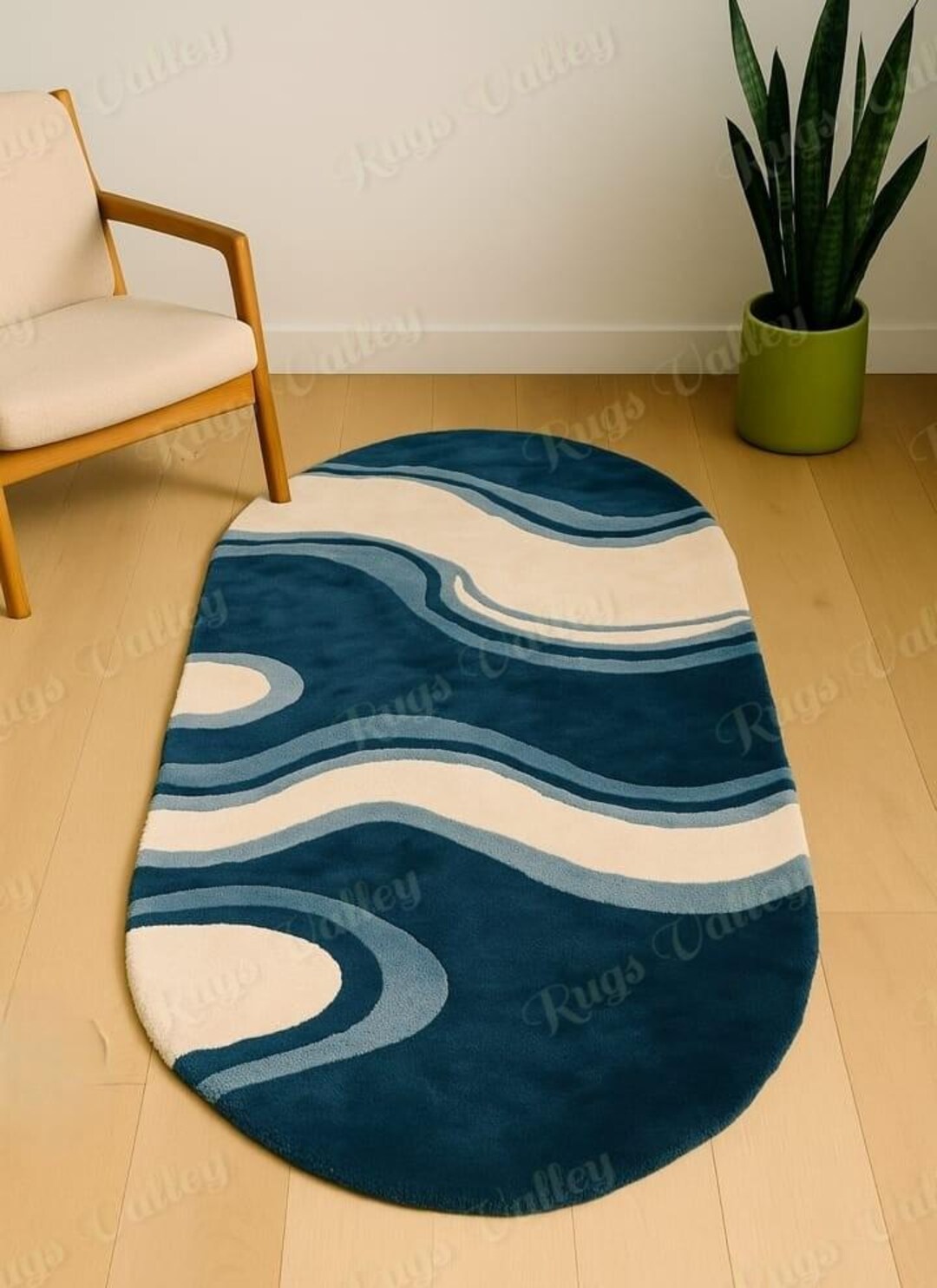 Handmade Blue Wave Rug – Modern Coastal Indoor/outdoor Carpet - Etsy