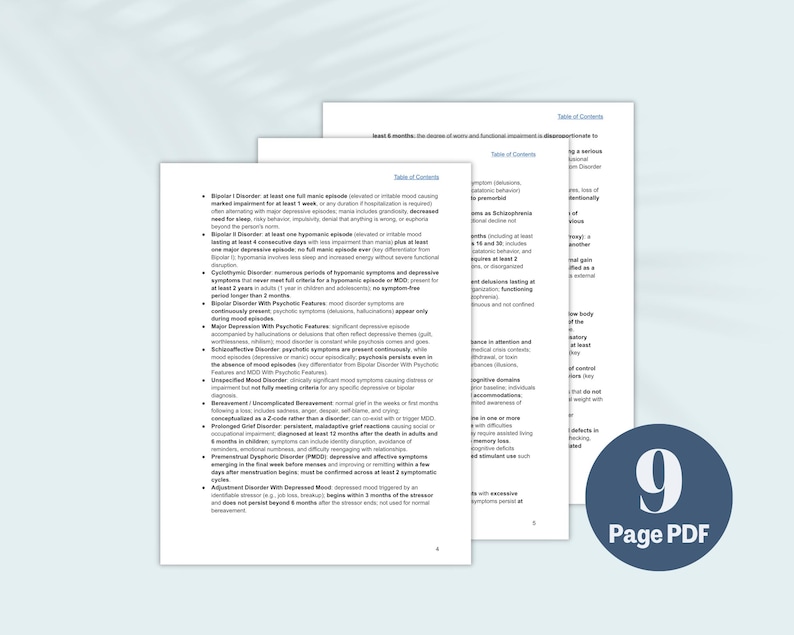 DSM-5-TR Differential Diagnosis Study Guide | Therapist Reference (PDF ...
