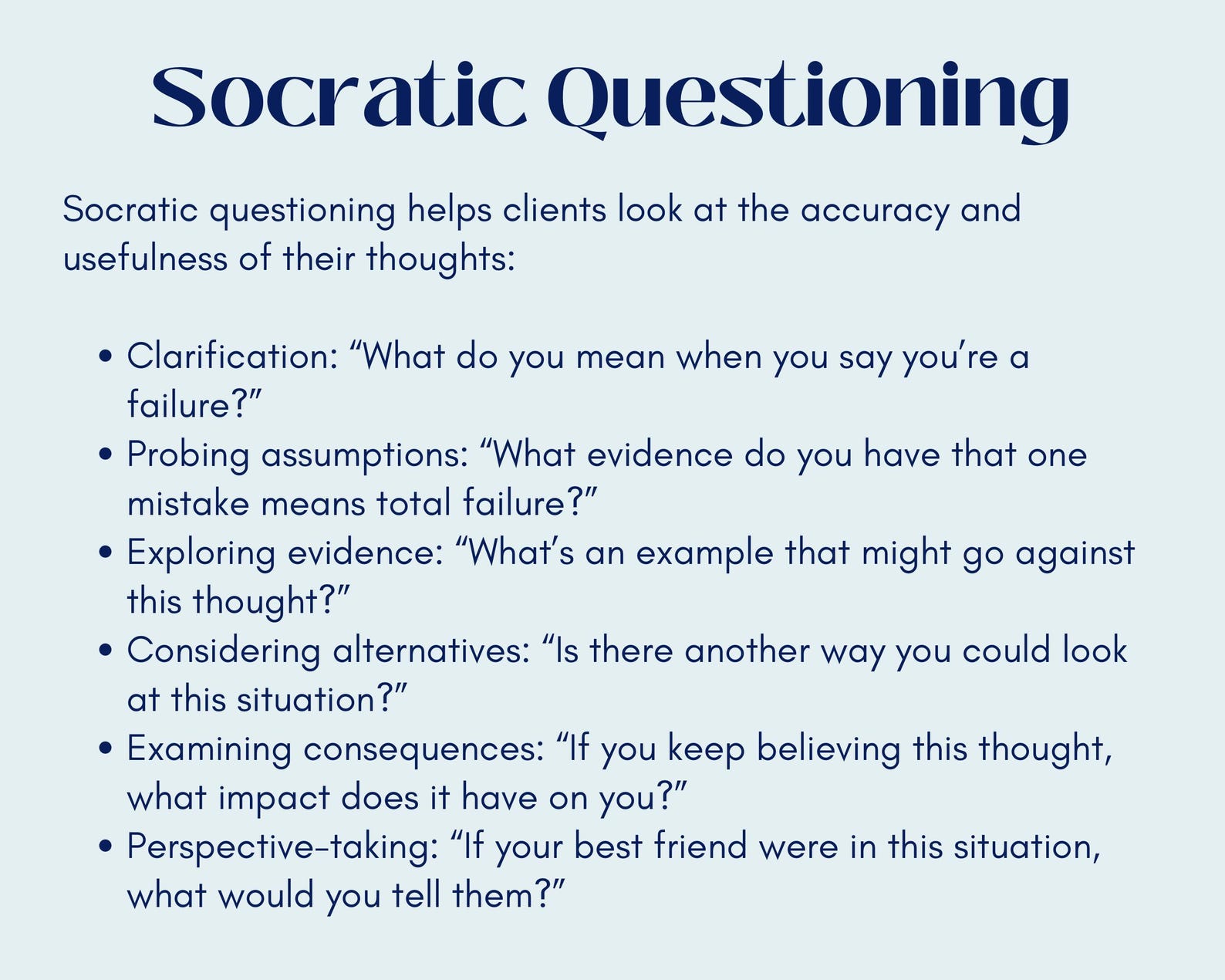 150 Socratic Questions for Therapists: Client Insight, CBT (printable ...