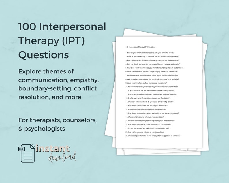 100 Interpersonal Therapy Questions: Foster Deeper Relationships in ...