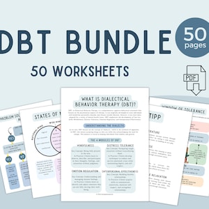 DBT Therapy Worksheets Bundle - Mental Health Workbook - Etsy