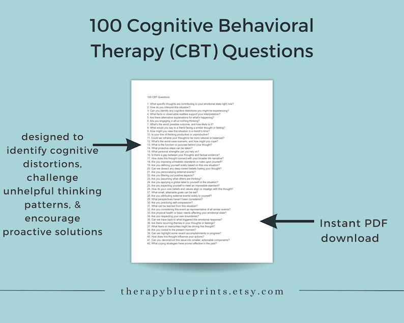 CBT Therapy Questions - Cognitive Behavioral Therapy Guide for Therapists and Counselors - List ...