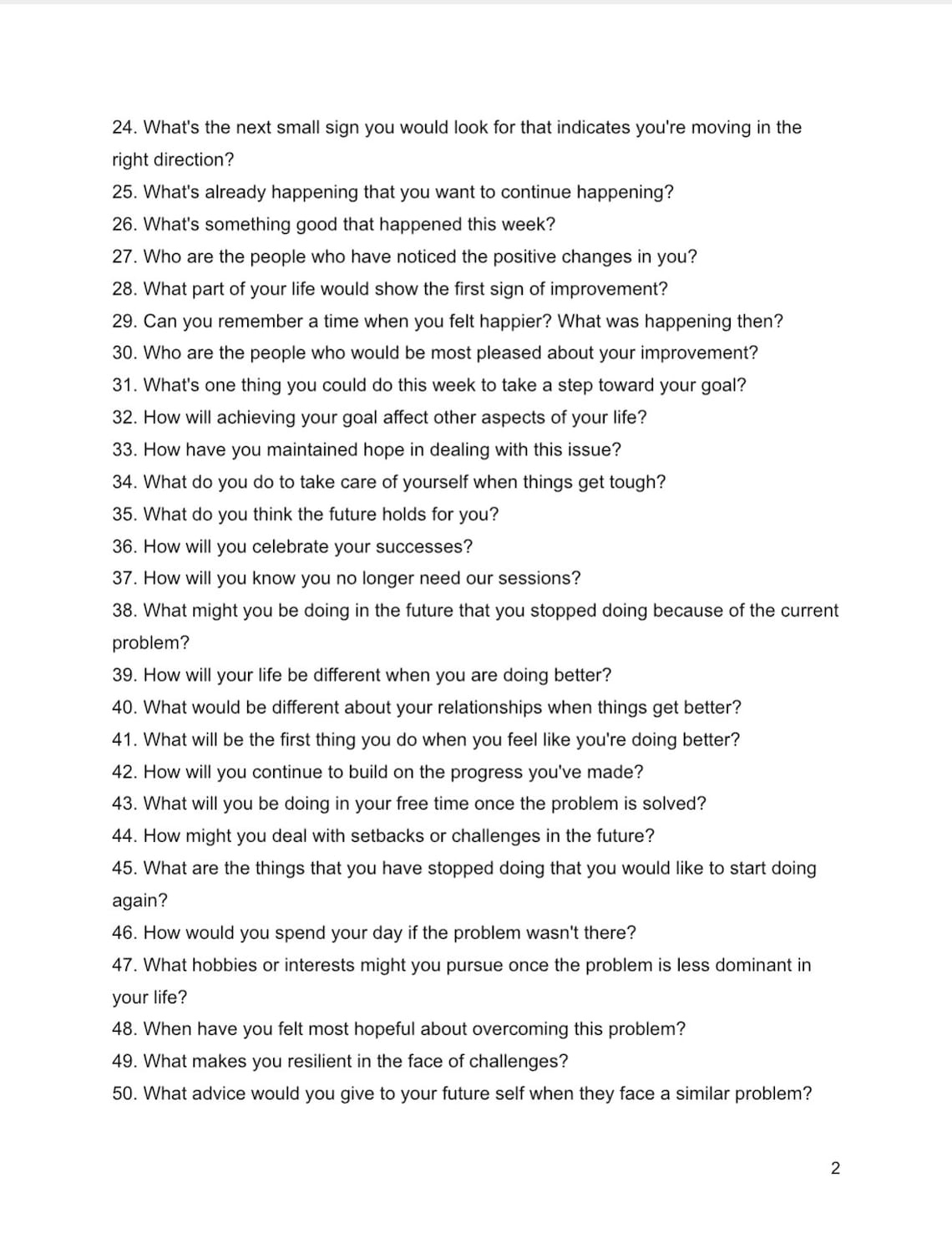 Solution-focused Therapy Questions - SFBT Techniques, Goal-oriented ...