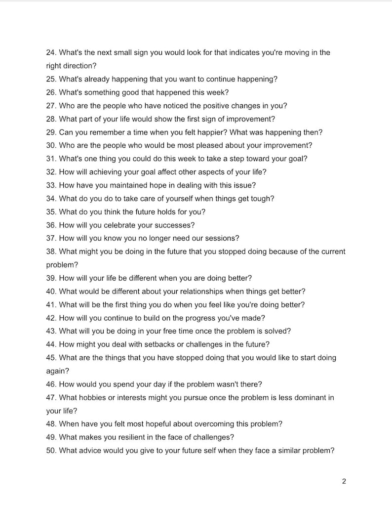 100 Solution-focused Therapy Questions: Therapist Guide (digital ...