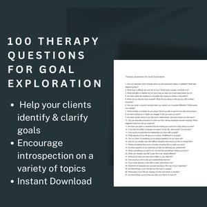 Therapy Questions for Goal Exploration - Client SMART Goals - Instant ...