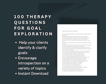 100 Therapy Questions: Goal Exploration for Clients (PDF Digital ...